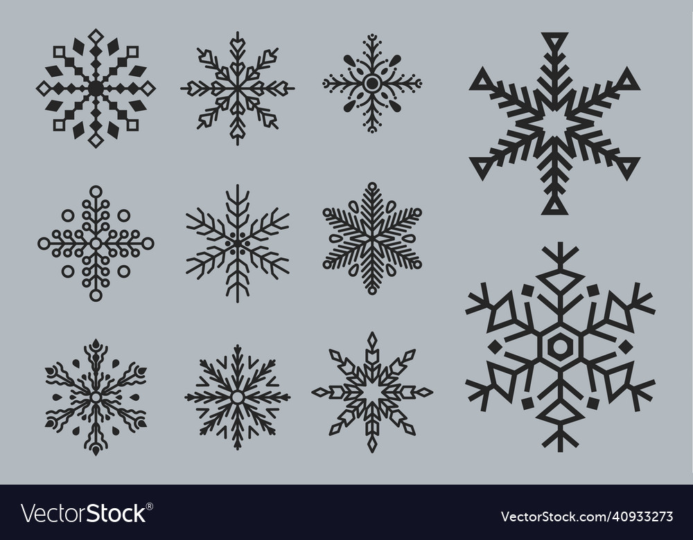 Snowflakes doodle hand drawn for christmas design Vector Image