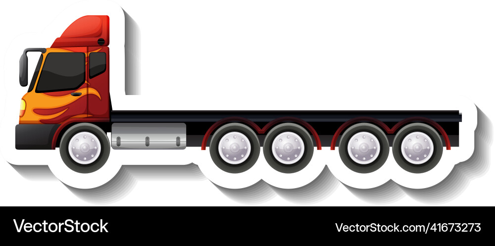 Truck without container in cartoon style Vector Image