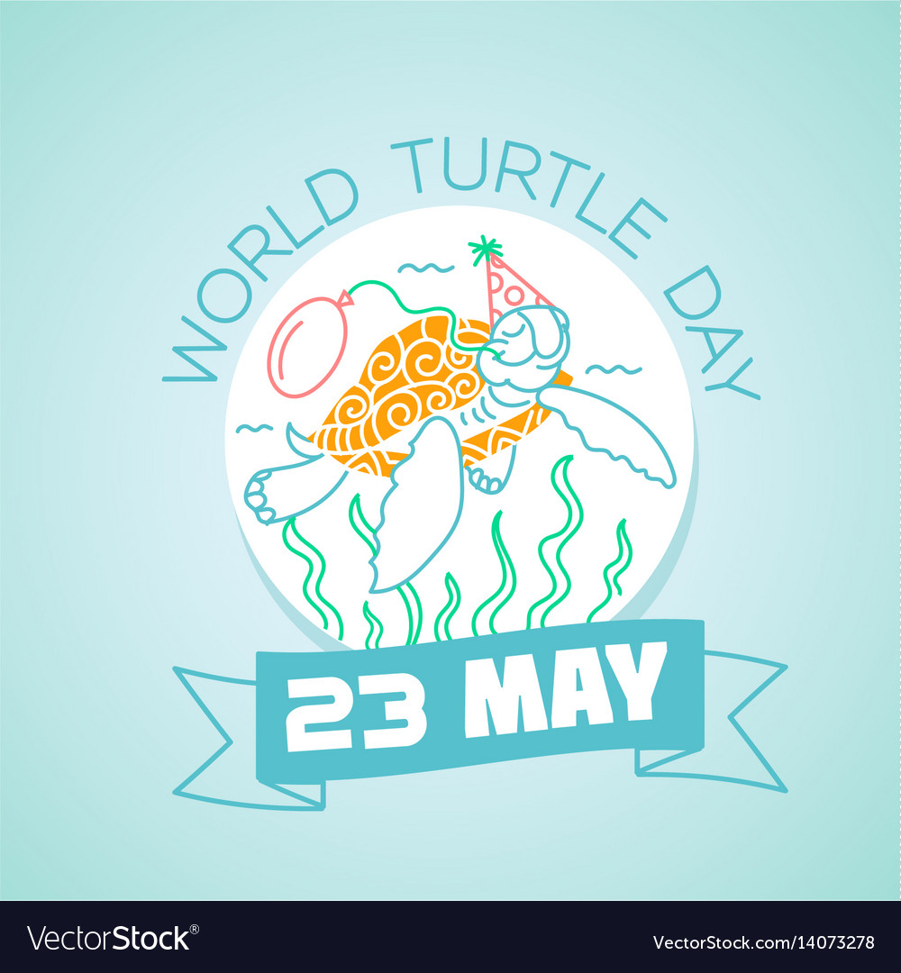 23 may world turtle day Royalty Free Vector Image