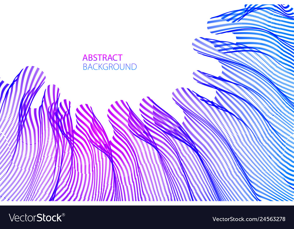 3d particles mesh array sound wave flowing Vector Image