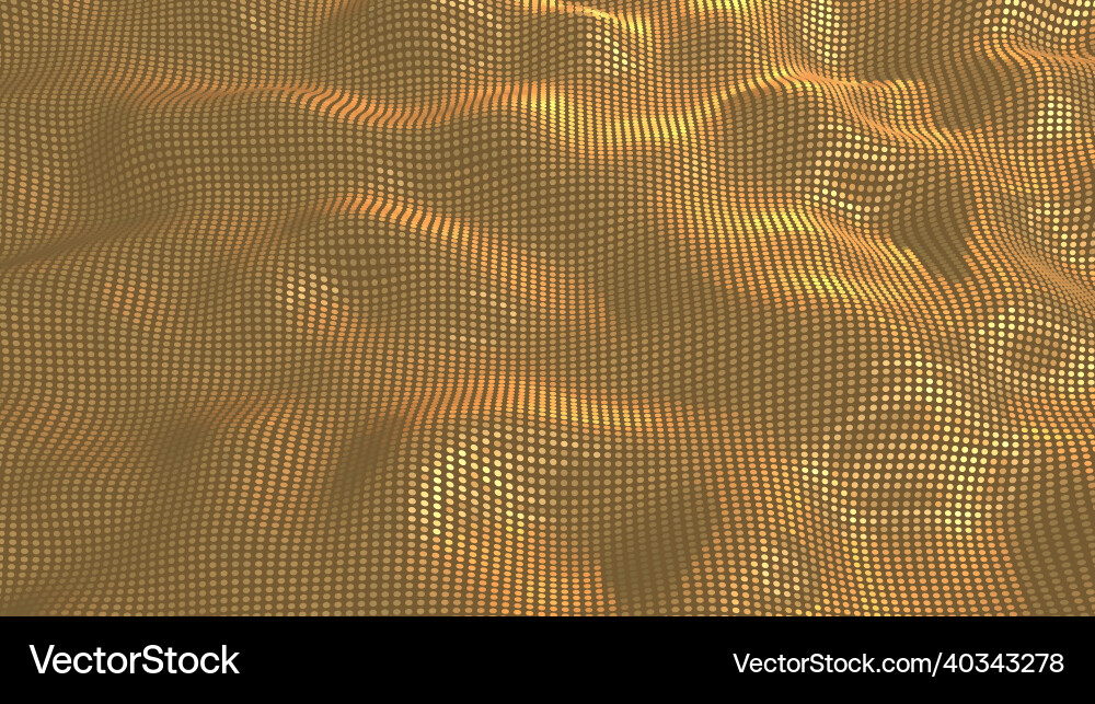 Abstract background waving and flowing golden text