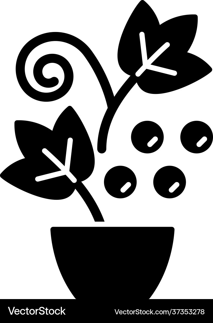 Berry shrubs and vines black glyph icon Royalty Free Vector