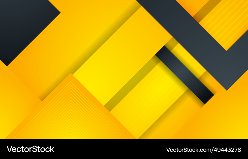Black and yellow abstract banner background Vector Image