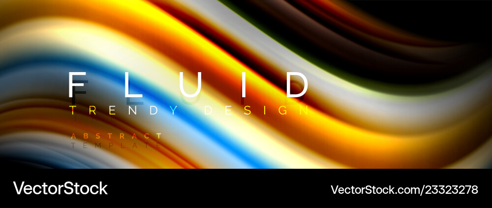 Bright colorful liquid fluid lines on black Vector Image
