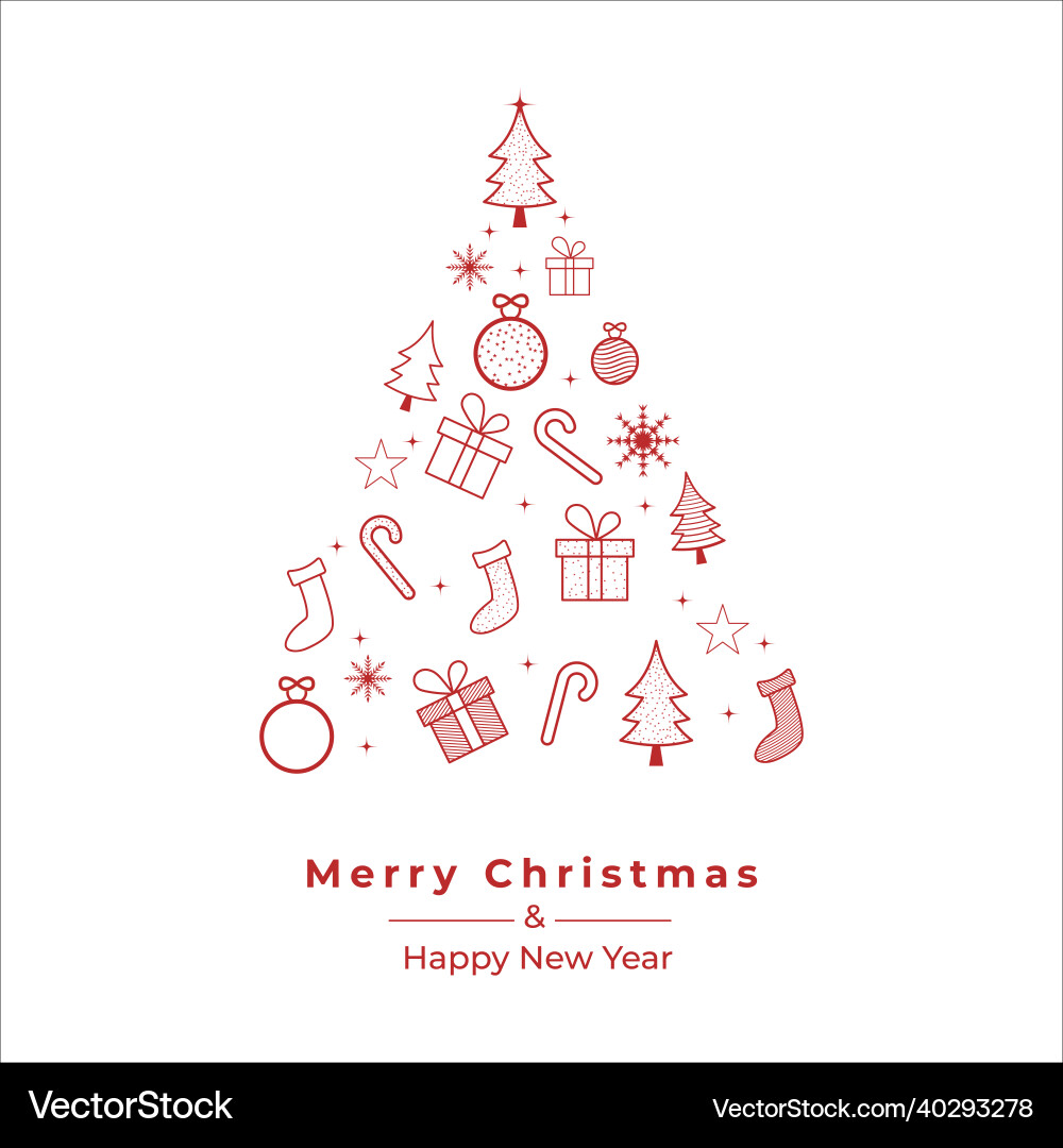 Christmas greeting card design with Royalty Free Vector