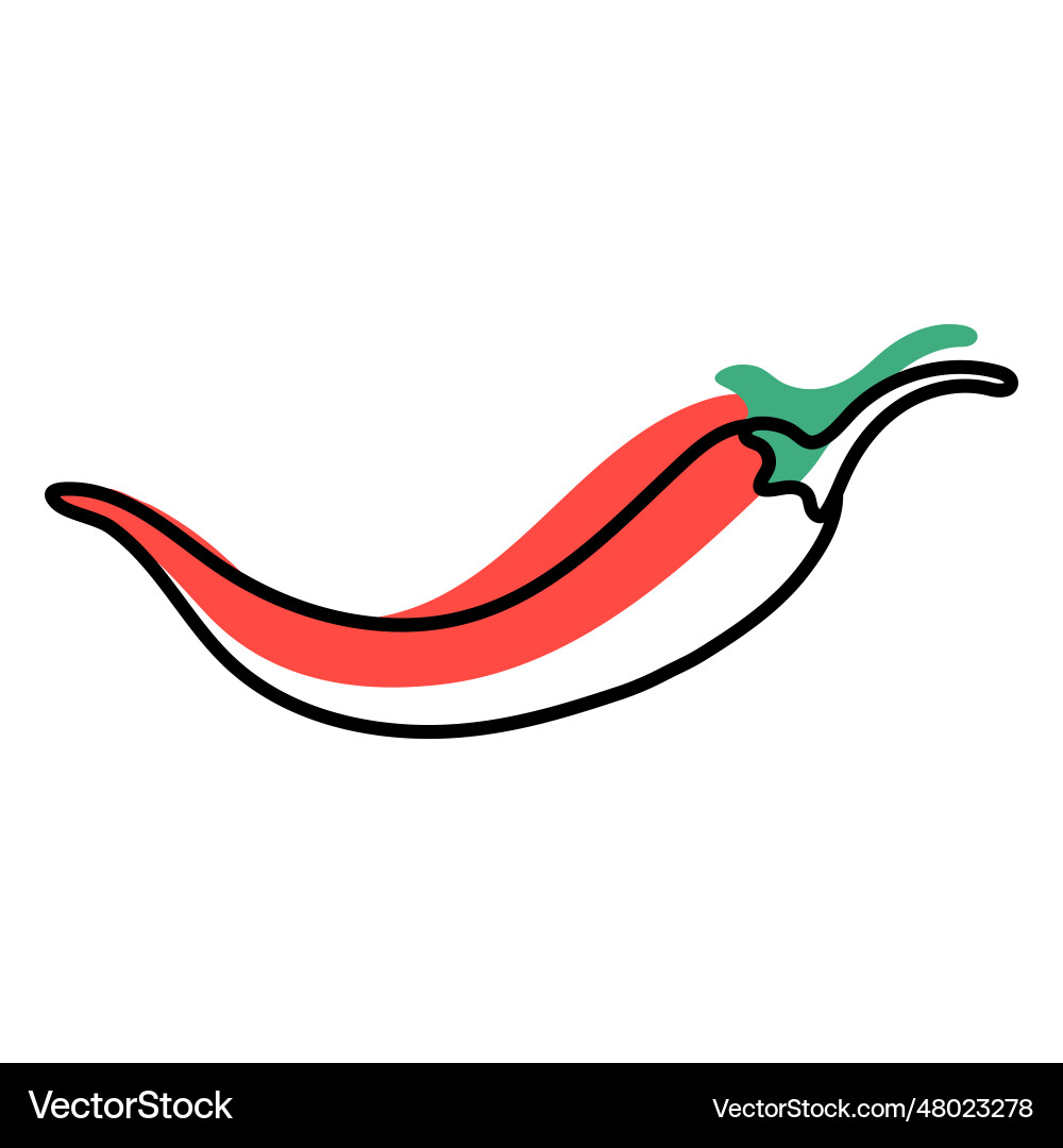 Color stroke abstract chili pepper Royalty Free Vector Image