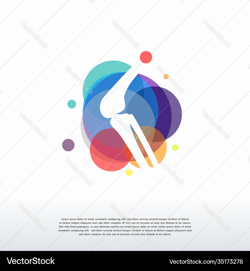 Colorful bone logo knee logo designs template Vector Image