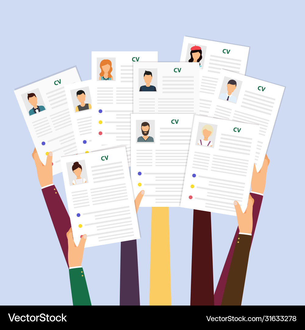 Cv resume job interview concept writing Royalty Free Vector