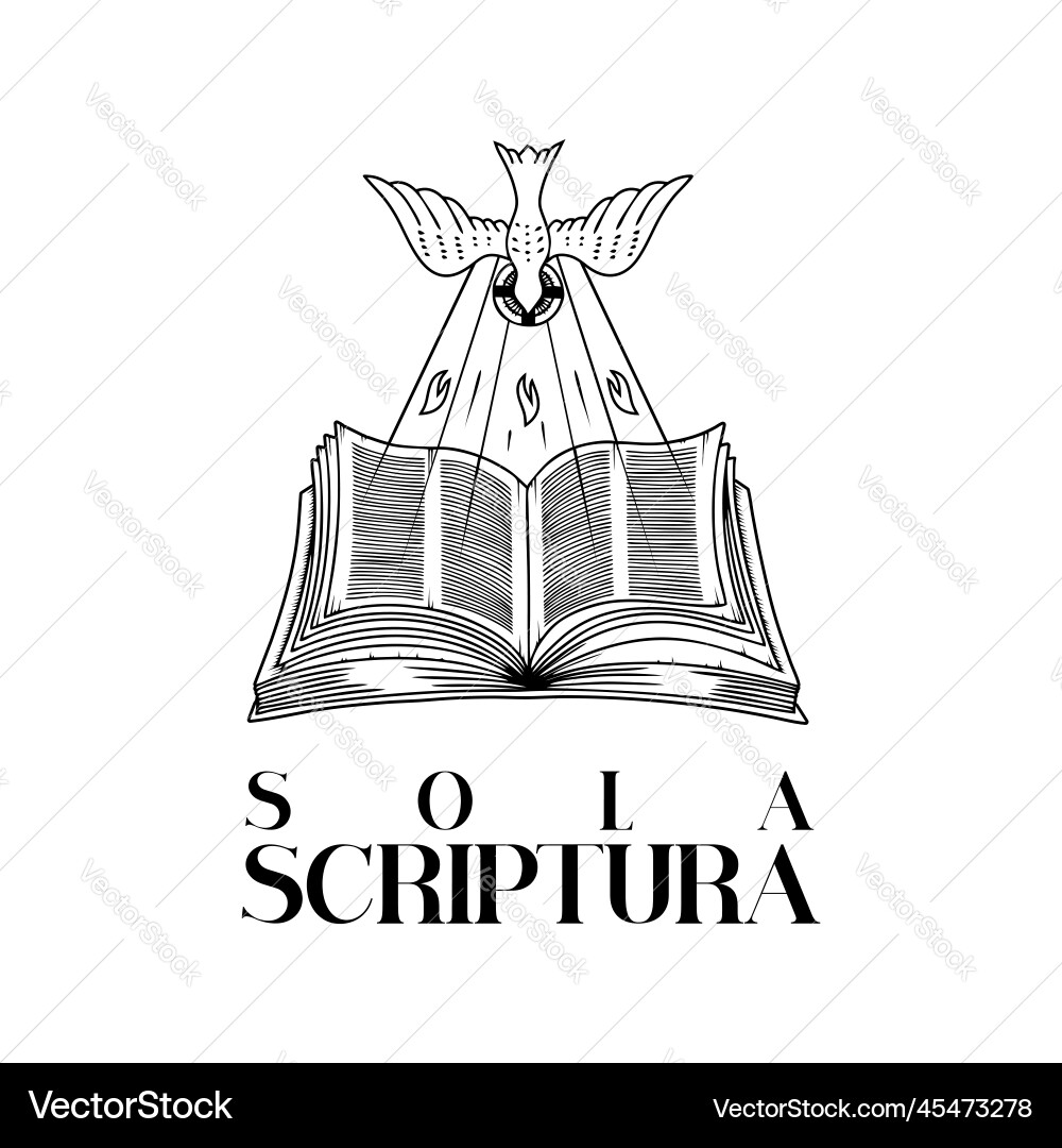 Five solas of the reformation scripture alone Vector Image