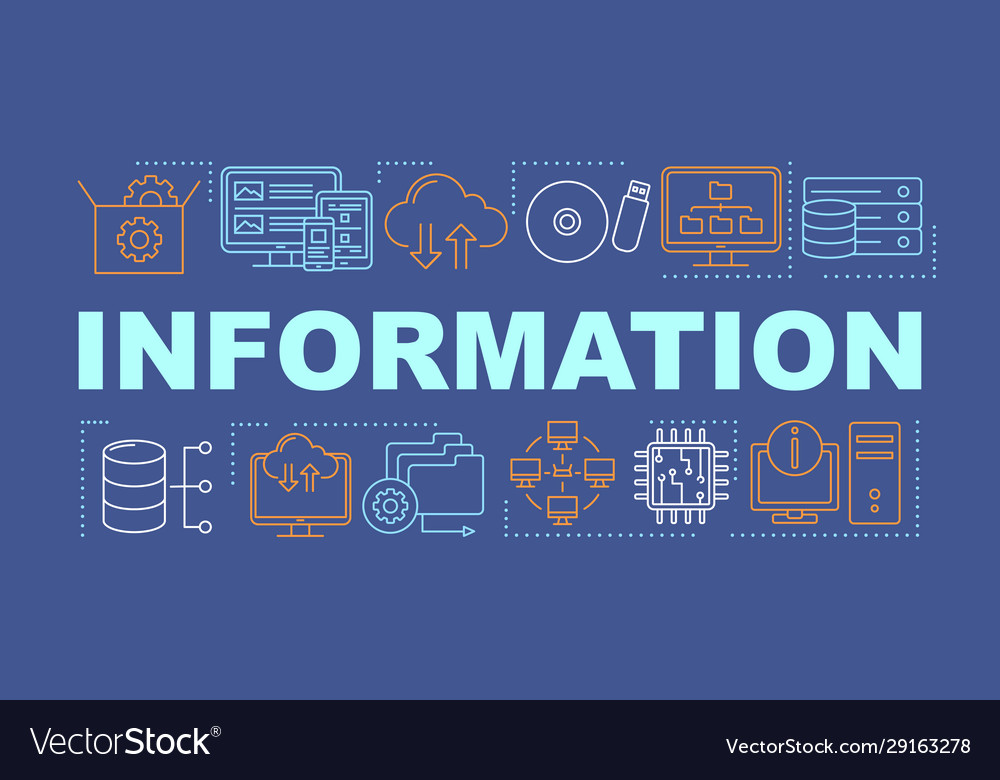 Information Word Concepts Banner Data Management Vector Image
