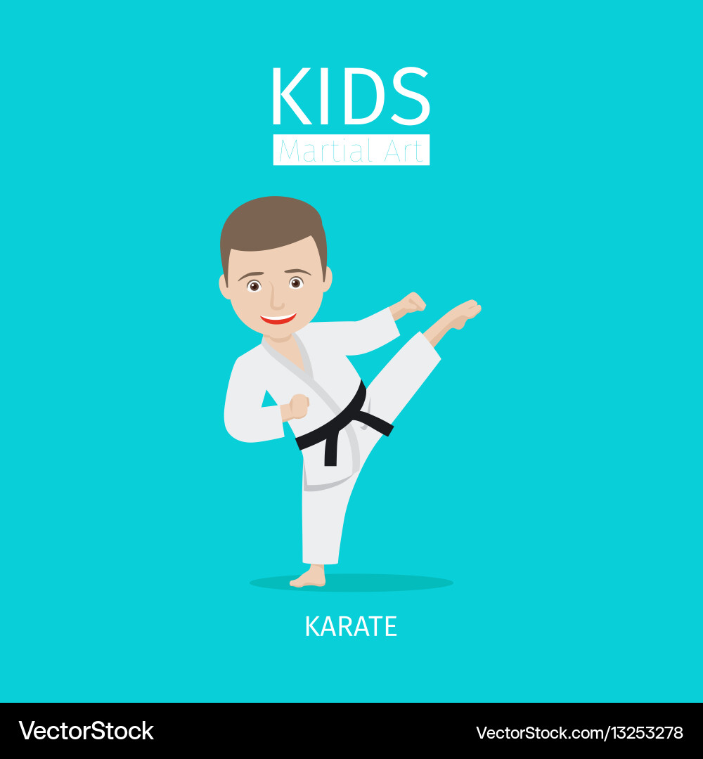 Kids martial art karate Royalty Free Vector Image