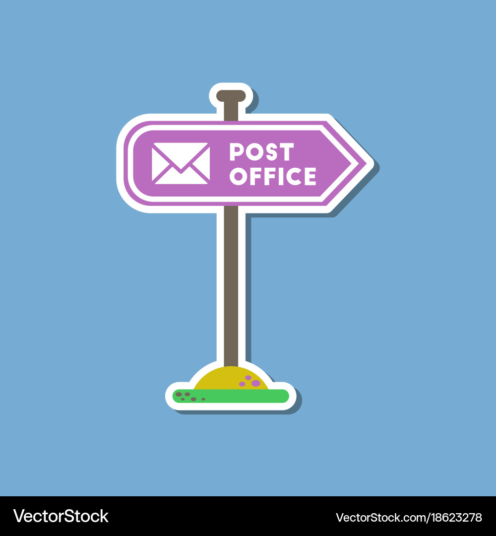 Paper sticker on stylish background sign post Vector Image