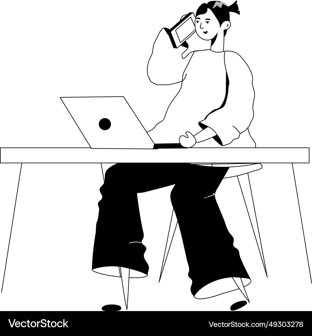 Remote worker Royalty Free Vector Image - VectorStock