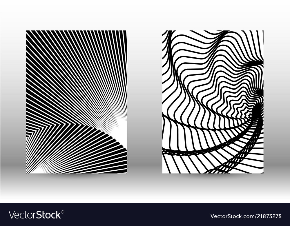 Set of abstract patterns with distorted lines Vector Image