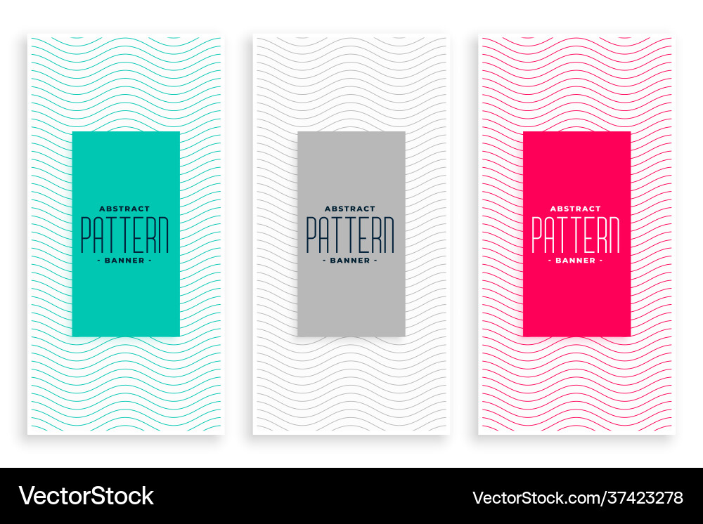 Stylish line wavy smooth minimal banners set Vector Image