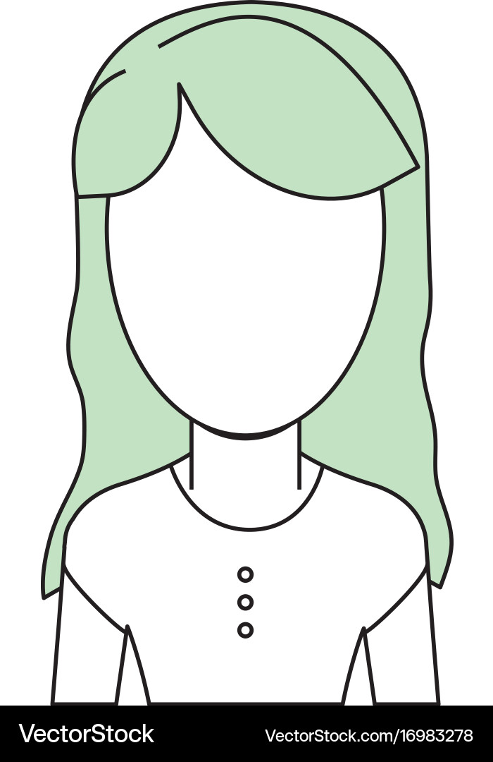 Woman faceless cartoon Royalty Free Vector Image