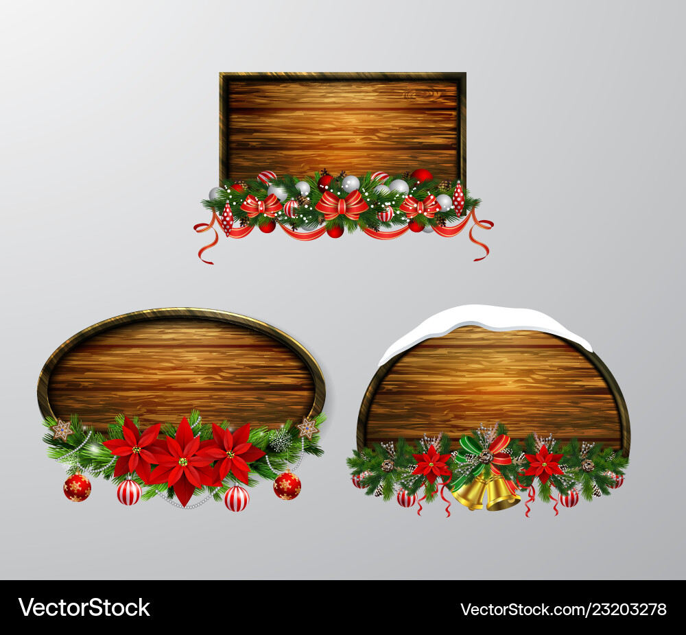 Wooden christmas board Royalty Free Vector Image