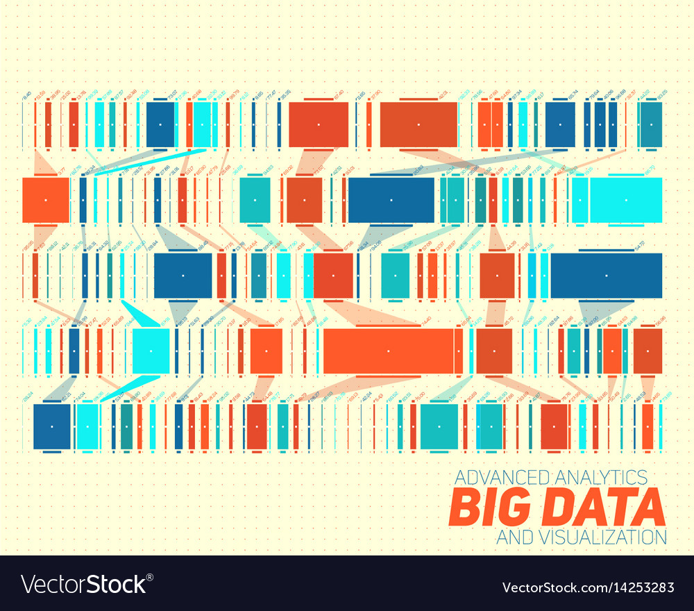 Big data colorful visualization Royalty Free Vector Image
