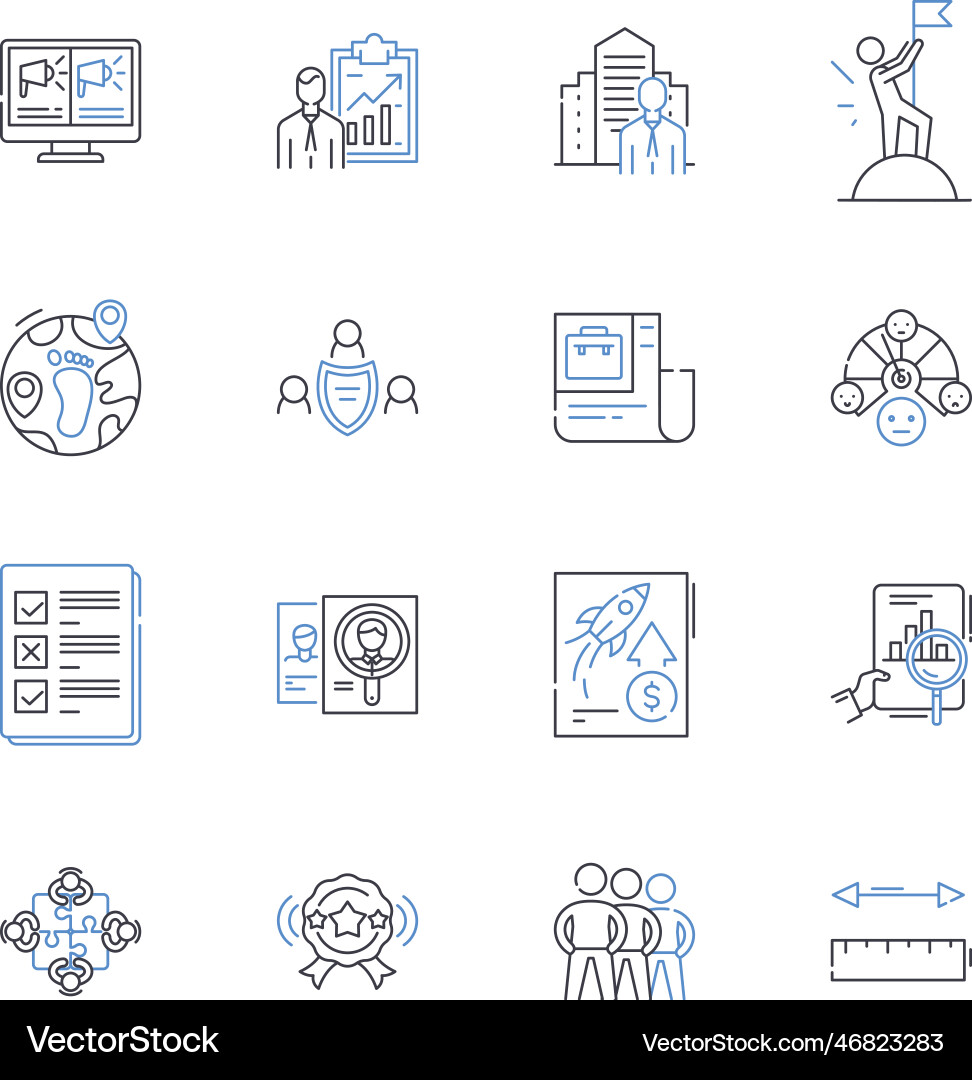 Business maturation line icons collection Vector Image