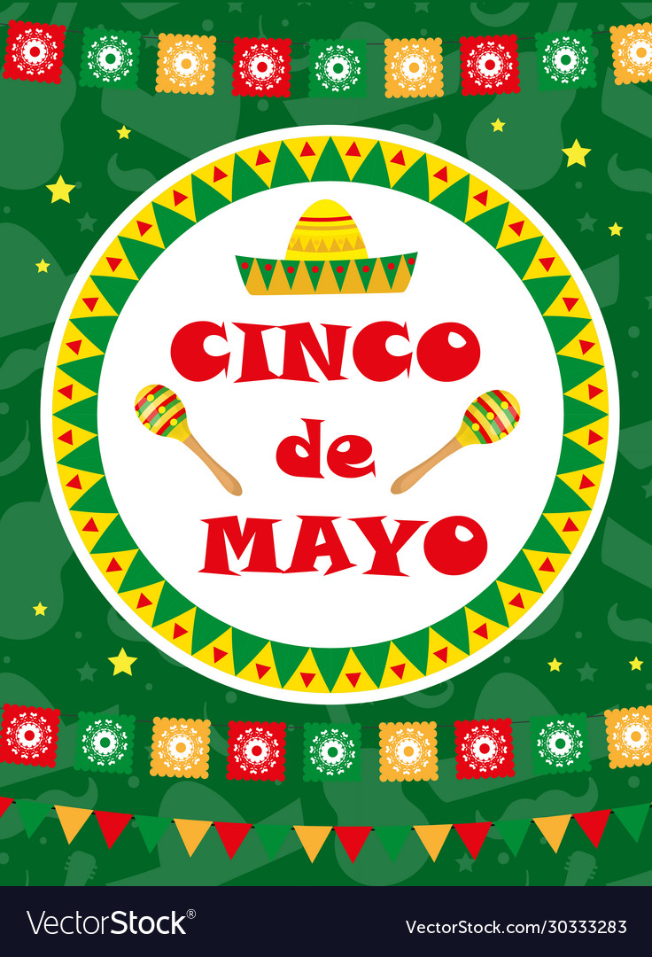 Cinco de mayo greeting card template for flyer Vector Image