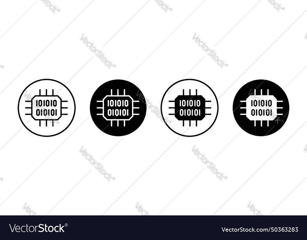 Computation icon set cloud server processor Vector Image