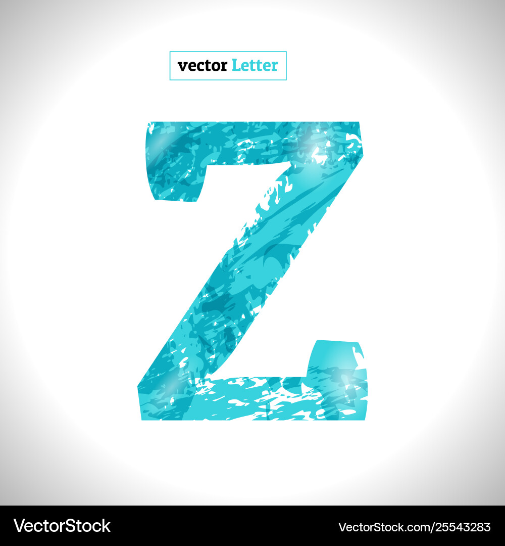 Grunge symbol font blue sketch style Royalty Free Vector