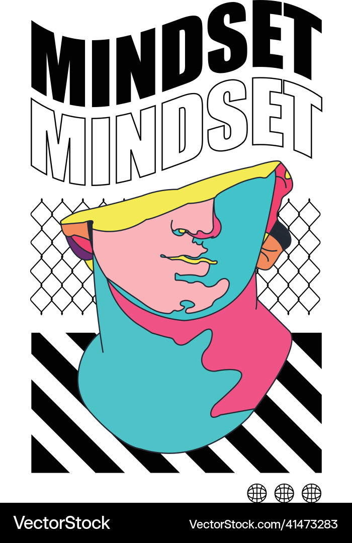 Mindset t shirt design ready to print Royalty Free Vector