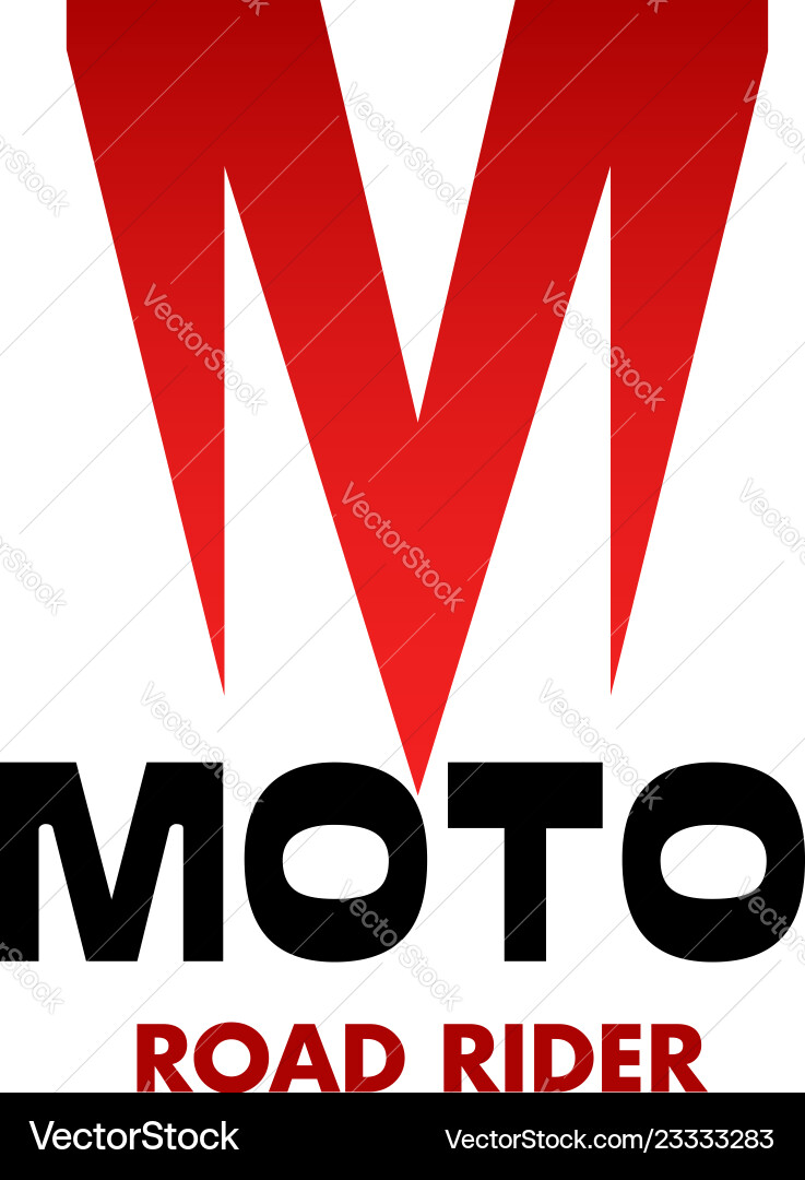 Moto road rider emblem Royalty Free Vector Image