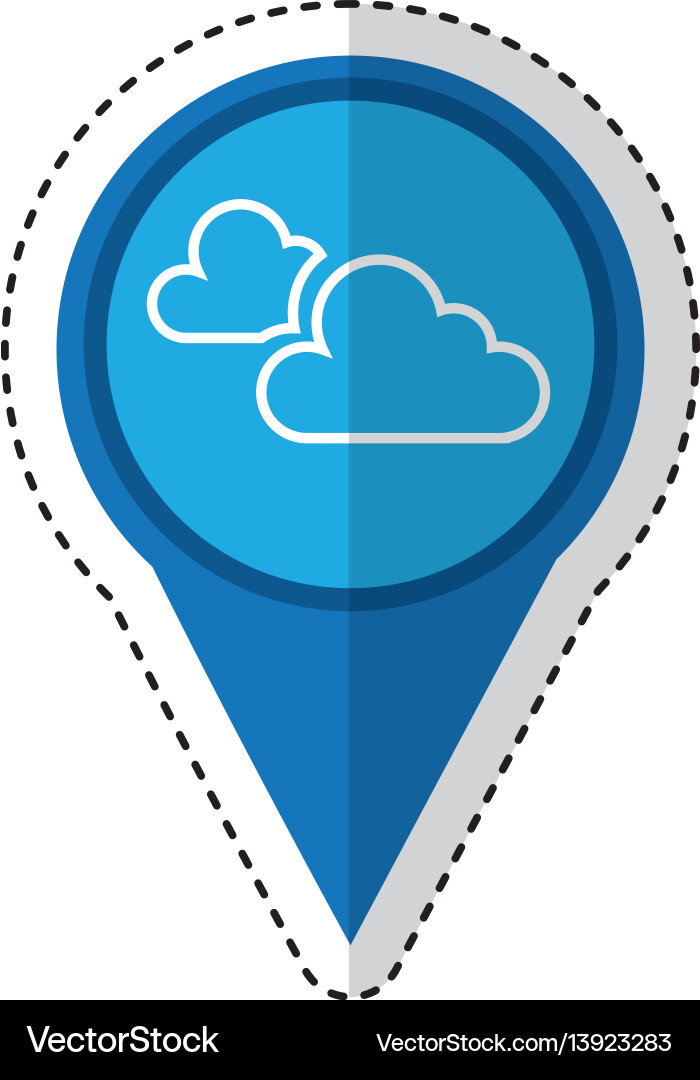 Pin location with weather symbol Royalty Free Vector Image