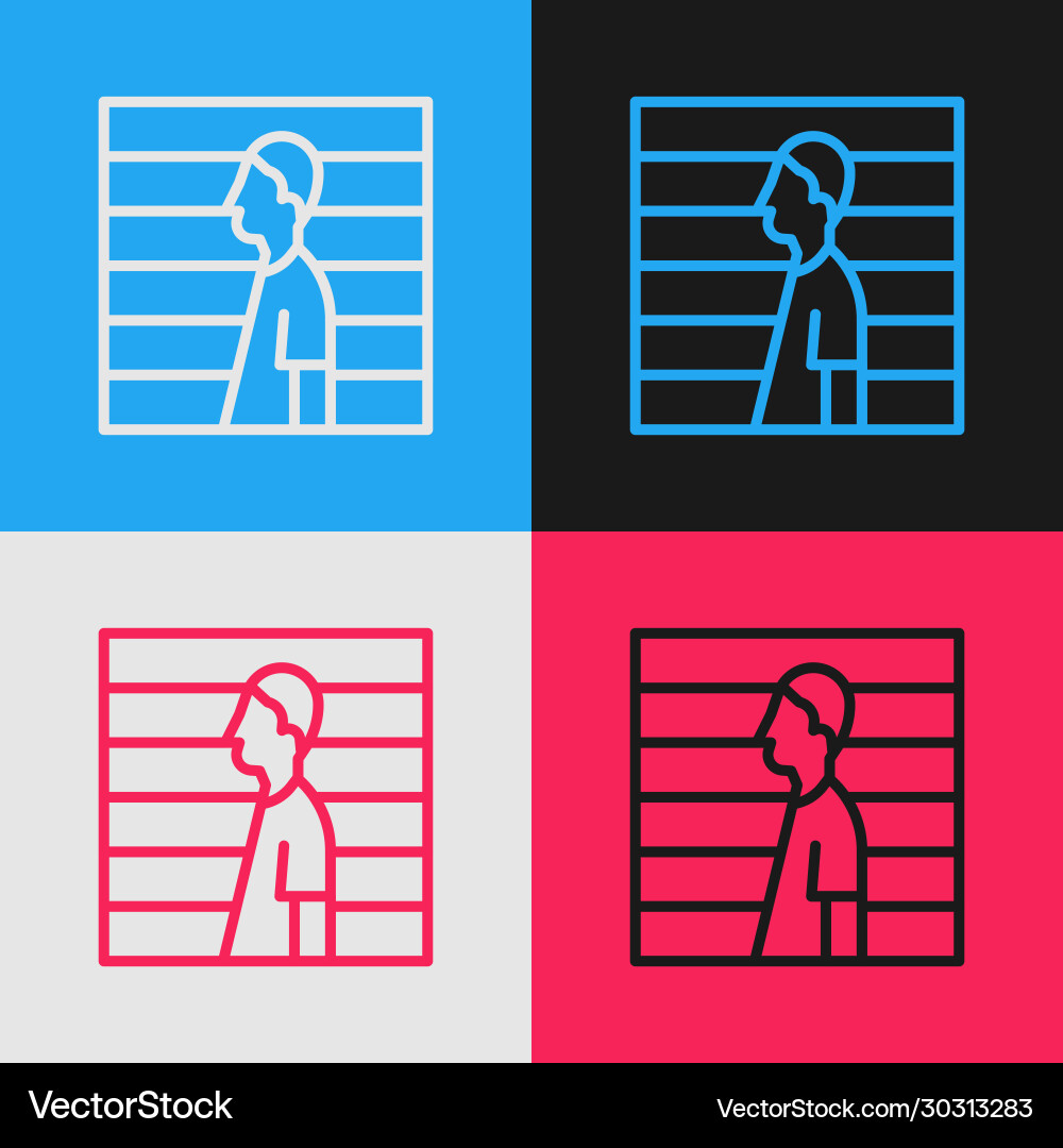 Pop art line suspect criminal icon isolated Vector Image