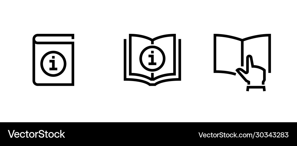 Set logo information and reading book icons Vector Image