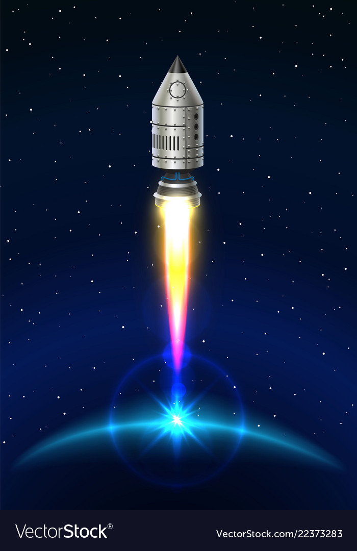 Space rocket launch Royalty Free Vector Image - VectorStock