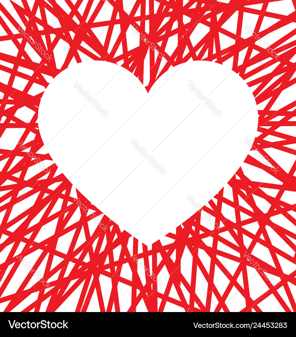 Stylized reversed valentines love heart Royalty Free Vector