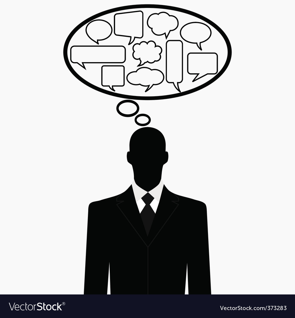 Thinking man Royalty Free Vector Image - VectorStock