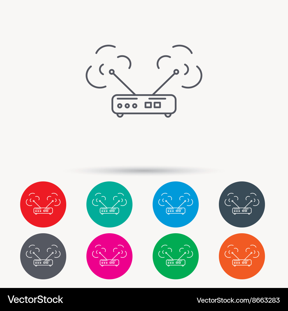 Wi-fi router icon wifi wireless internet sign Vector Image