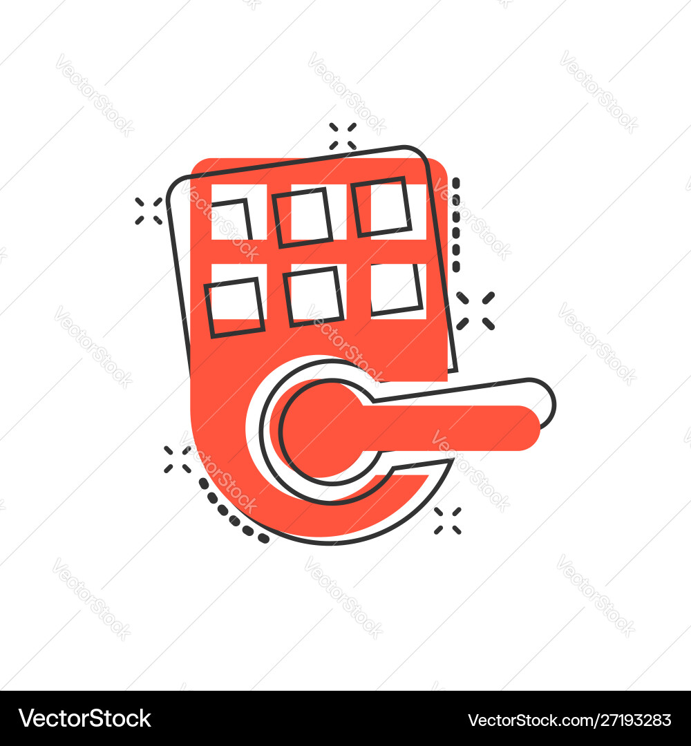 Wireless door lock sign icon in comic style smart Vector Image
