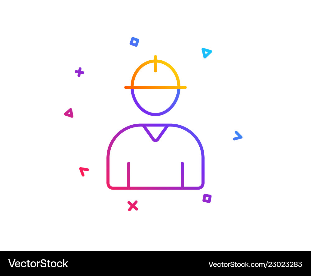 Worker line icon male profile sign Royalty Free Vector Image