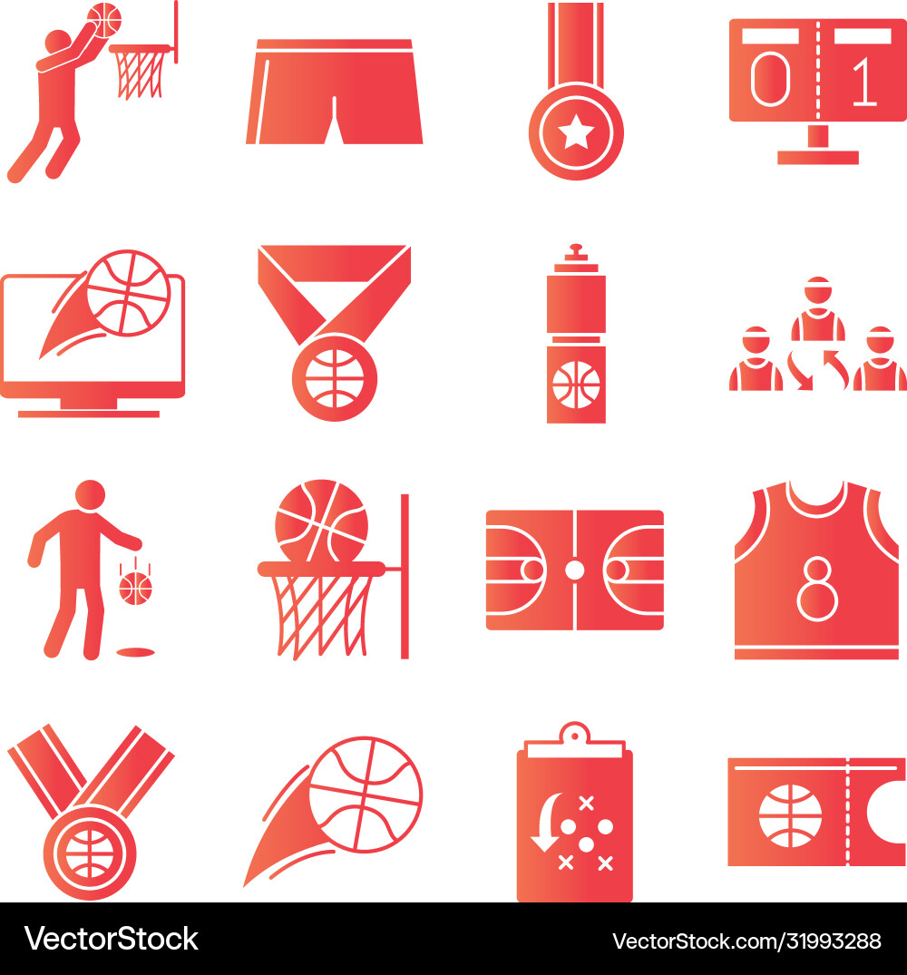 Basketball game recreation sport gradient style Vector Image