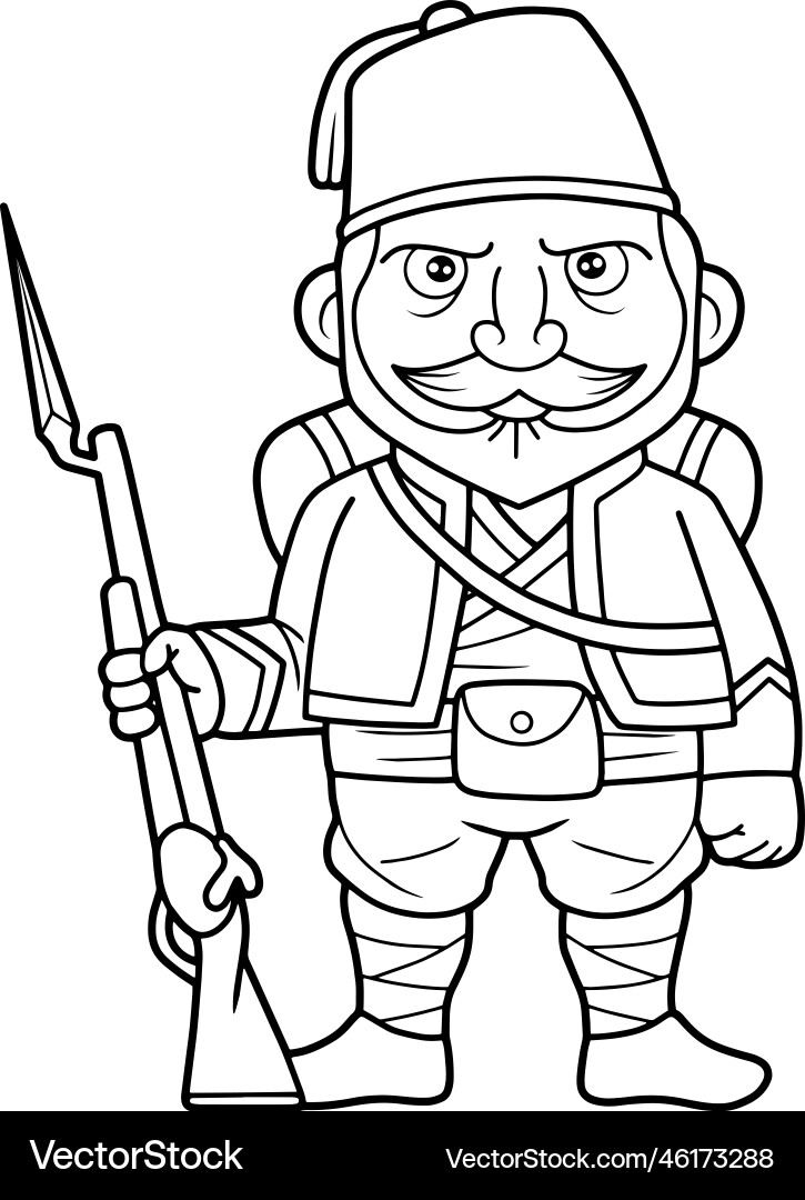 Cartoon turkish soldier Royalty Free Vector Image