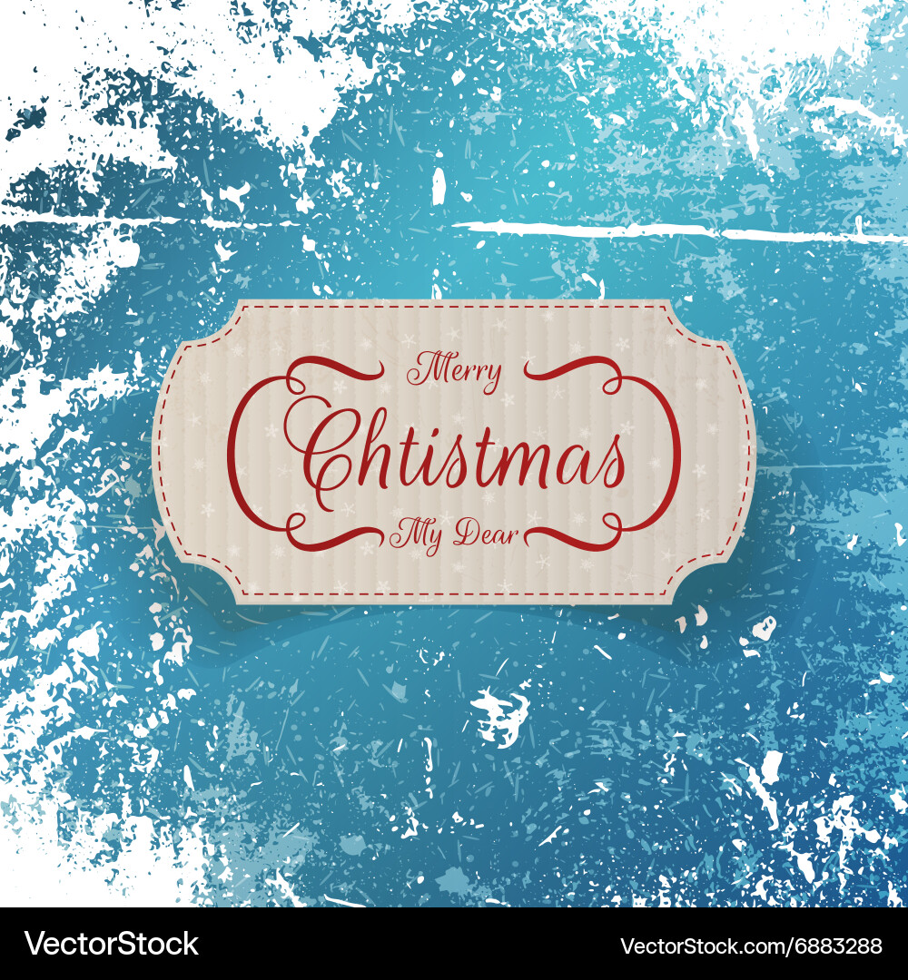 Christmas realistic greeting cardboard label Vector Image