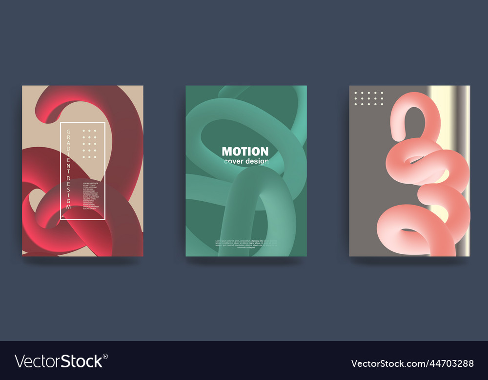 Creative posters with gradient shapes composition Vector Image