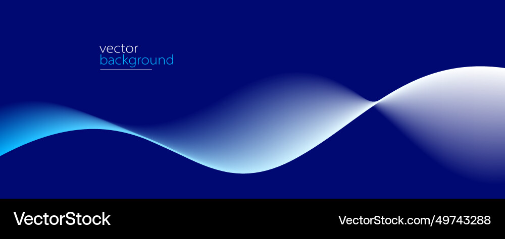 Flowing dark blue curve shape with soft gradient Vector Image