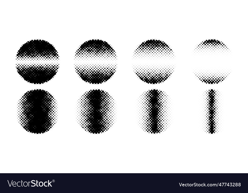 Halftone circle shapes with linear fading gradient