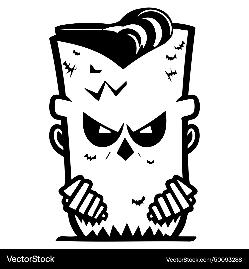 Halloween frankenstein scary sketch draw Vector Image