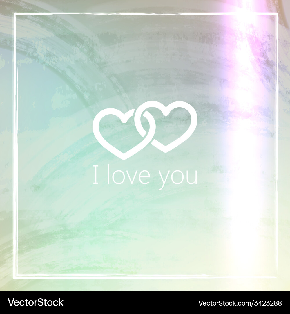 I love you abstract grunge background for web Vector Image