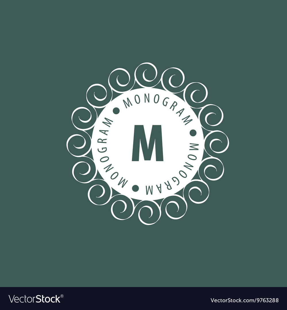 Monogram in frame Royalty Free Vector Image - VectorStock