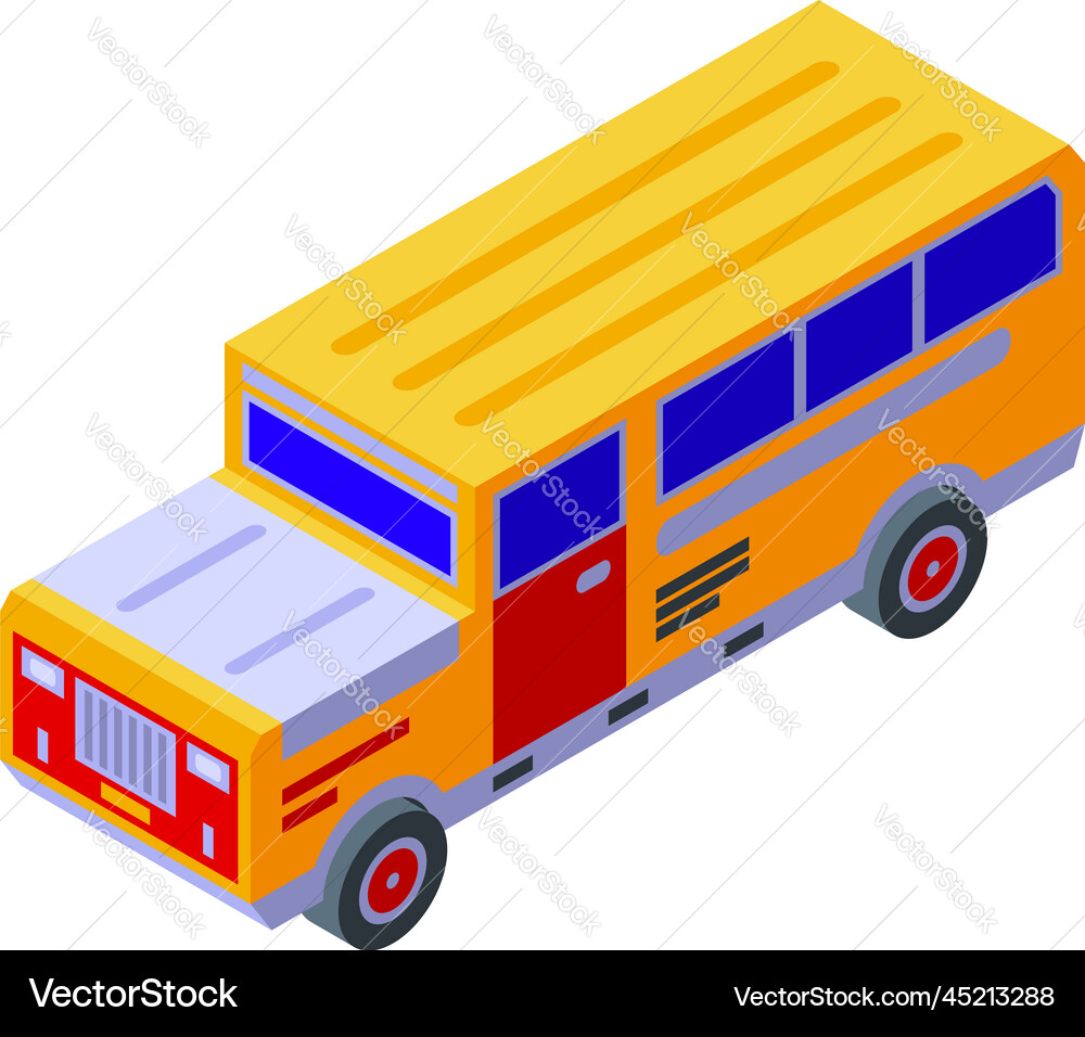 Philippines bus icon isometric travel Royalty Free Vector