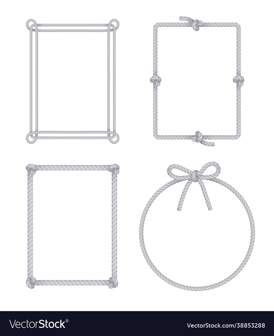 Rope knots frames set Royalty Free Vector Image