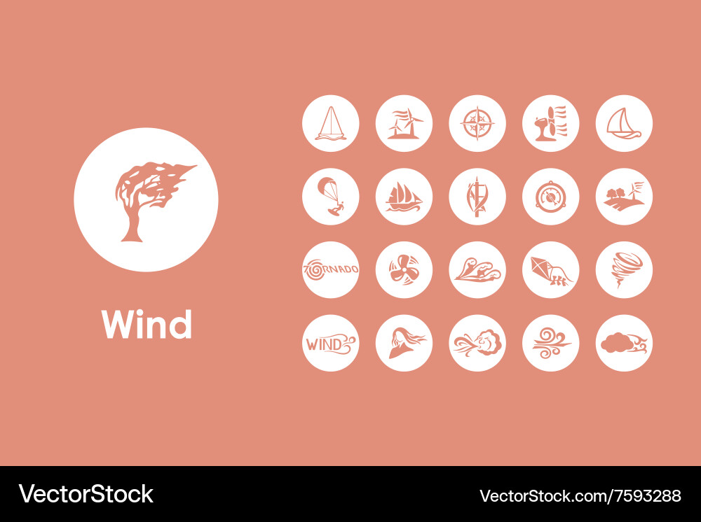 Set of wind simple icons Royalty Free Vector Image