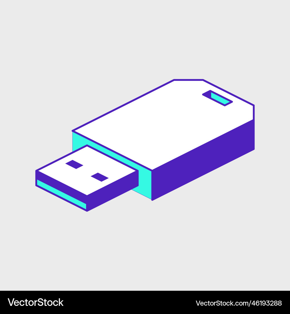 Thumb drive stick isometric Royalty Free Vector Image